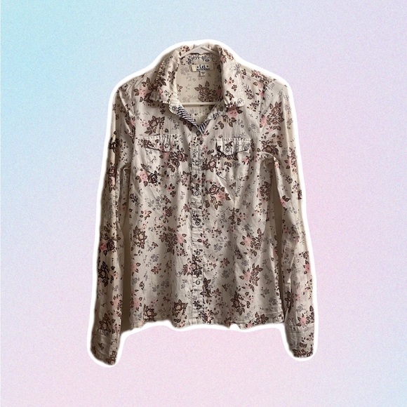 lei | Tops | Y2k Lei Multicolored Floral Long Sleeve Shirt | Poshmark